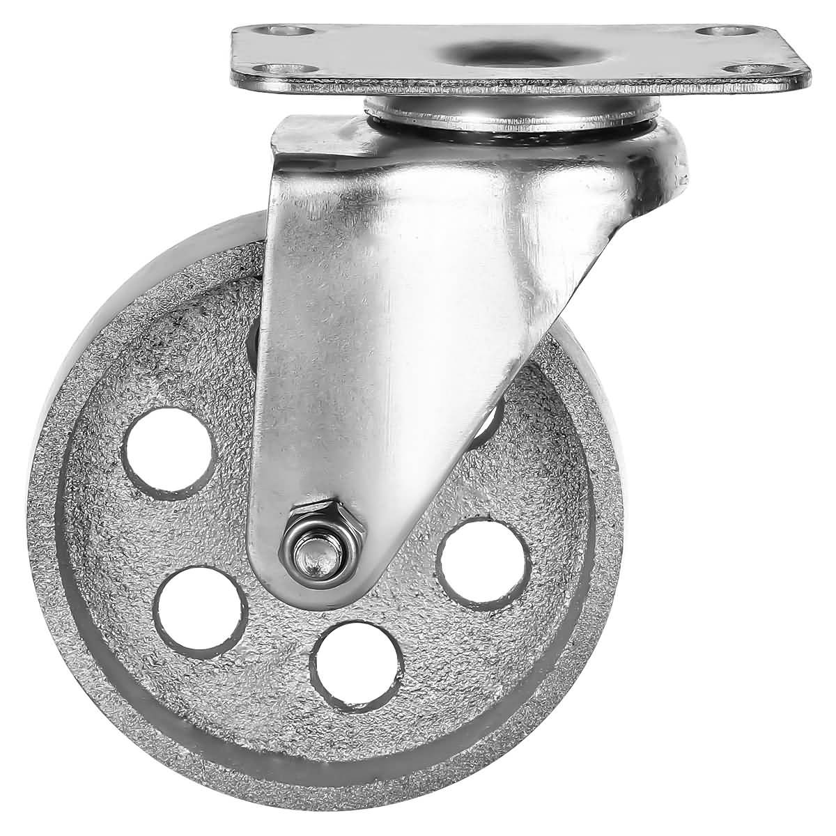 4 Pack 4 Inch All Grey Metal Swivel Wheel No Brake - Factor Duty