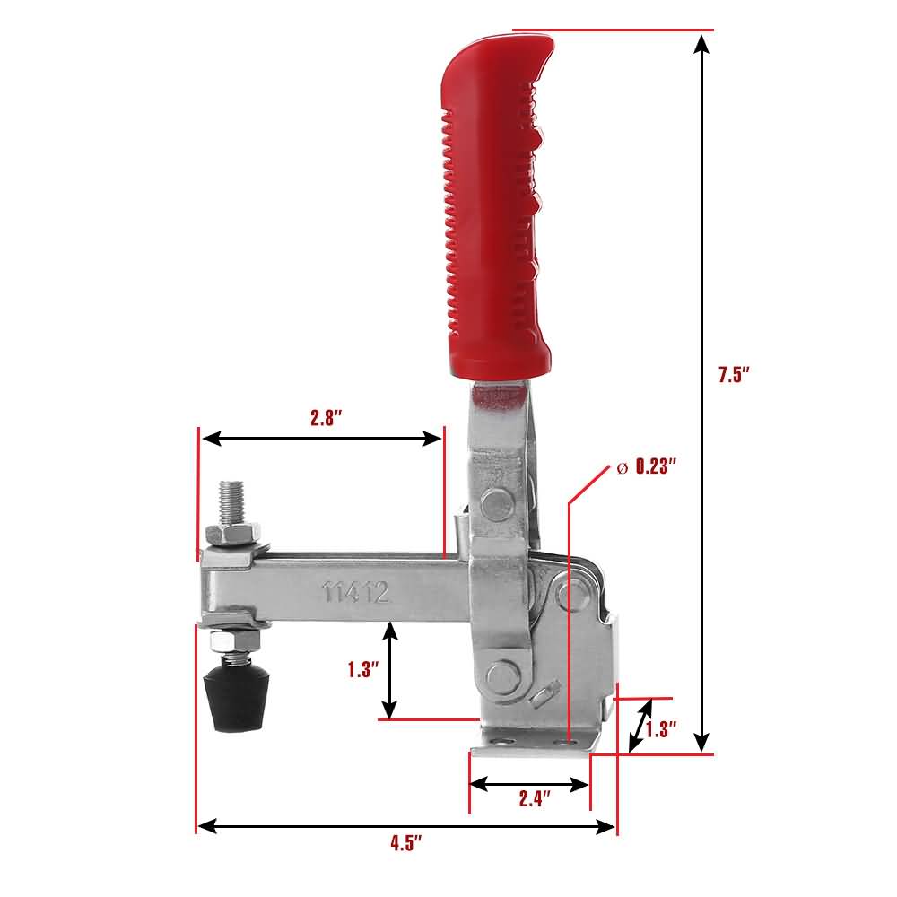 4 Pieces 11412 Vertical Toggle Clamps 450LB Steel Quick Release Hand ...