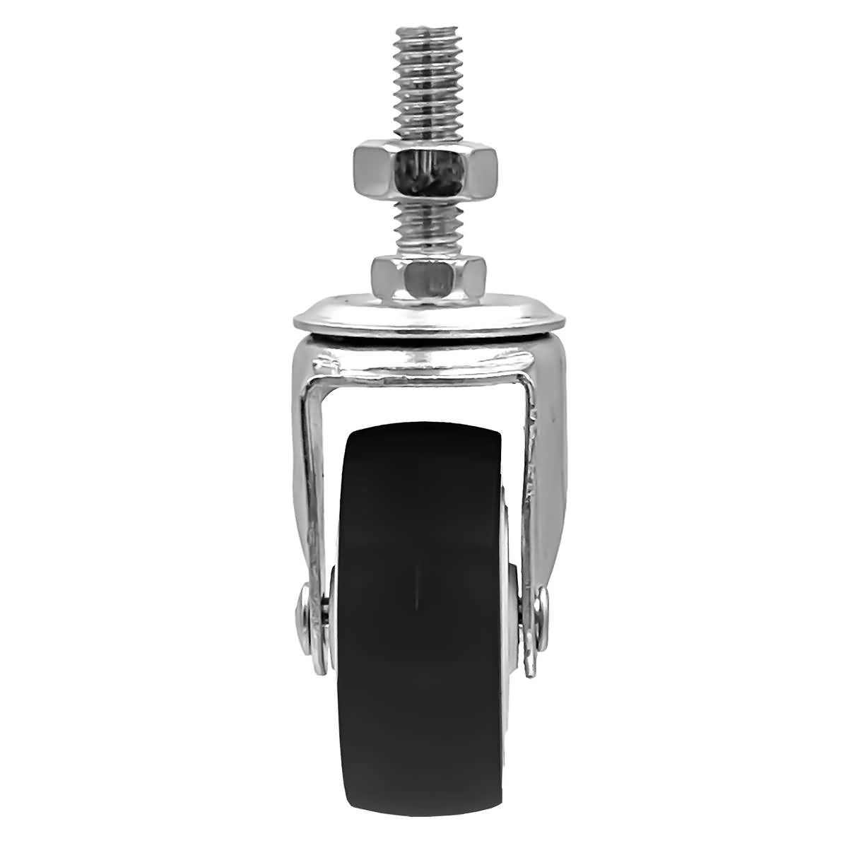 4 Pack 2 inch Black PU Swivel Stem Caster No Brake - Factor Duty